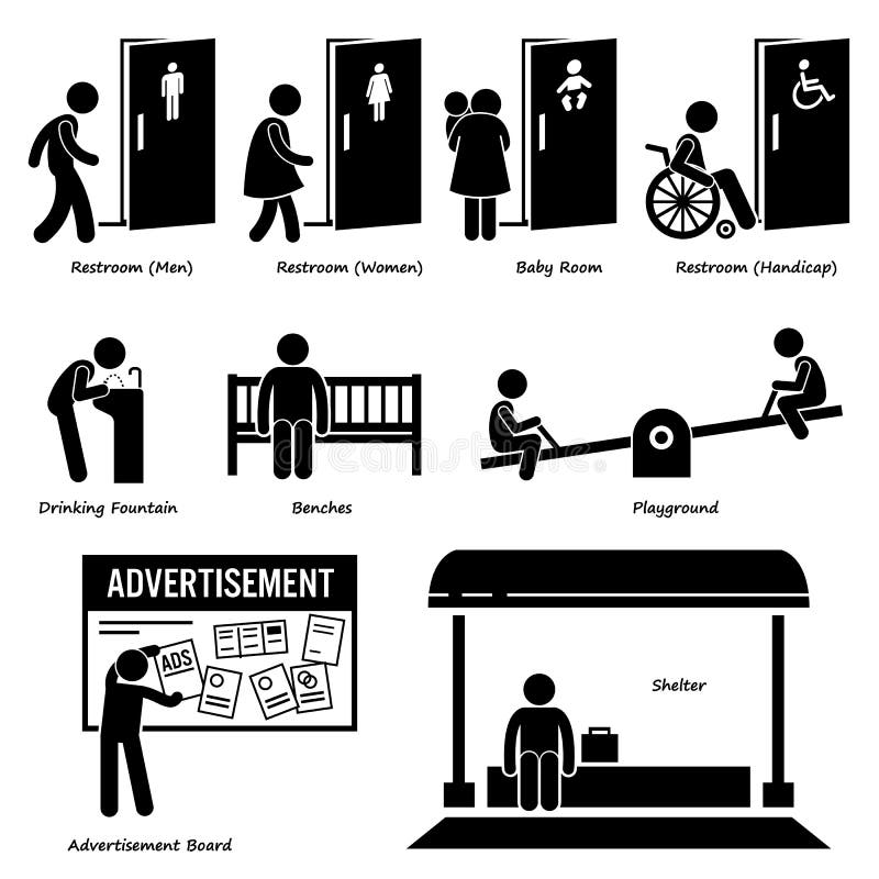 Servizi E Strutture Pubbliche Illustrazione Vettoriale - Illustrazione ...