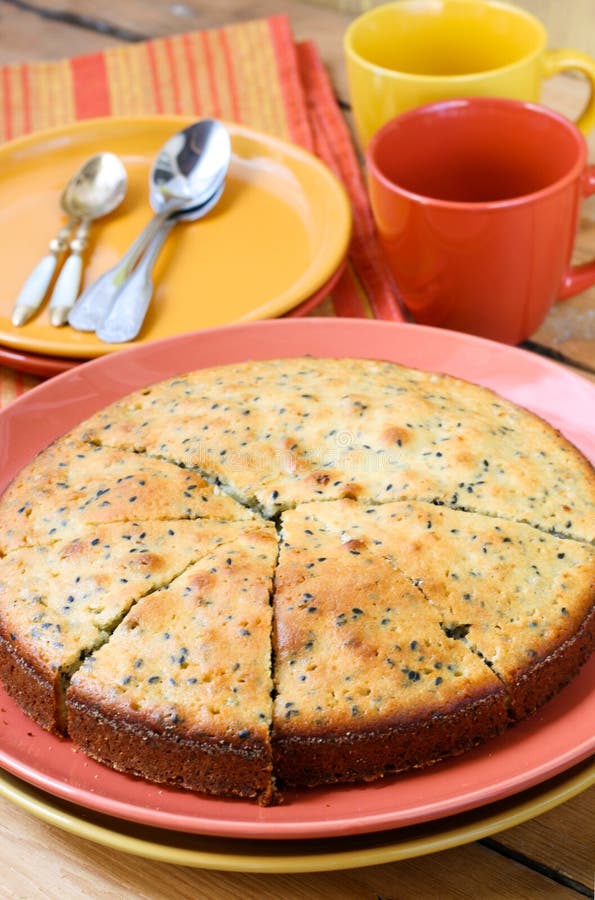 Sesame cake stock photo. Image of homemade, black, slice - 27985946