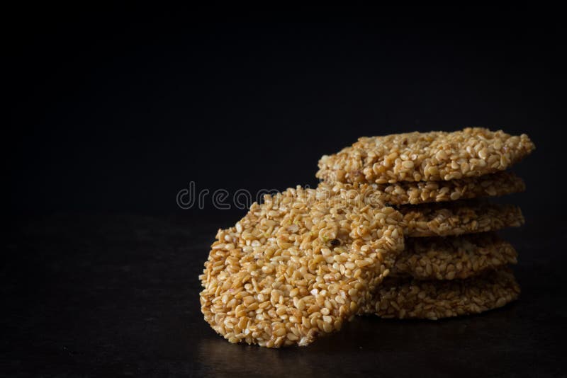 Sesame Cookies Copy Space Horizontal Stock Photo - Image of cuisine ...