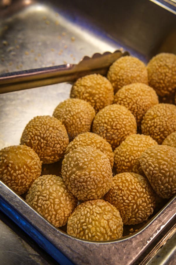 Sesame Dessert Donuts stock photo. Image of self, restaurant - 223658908