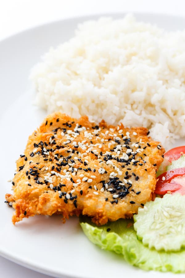 Sesame fried fish stock image. Image of steamed, seafood - 38452451