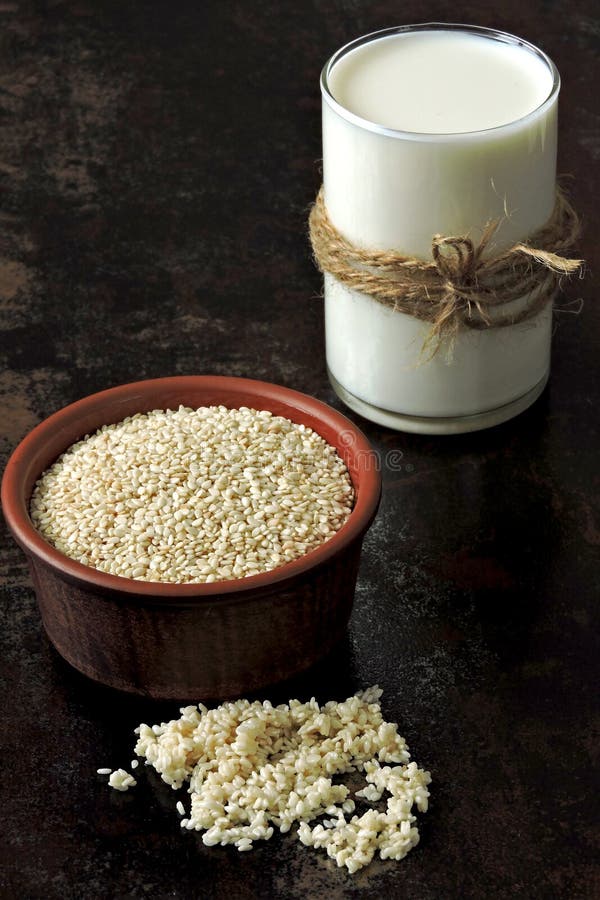 Sesame Milk. Cooking Sesame Milk Stock Image - Image of food, drink ...
