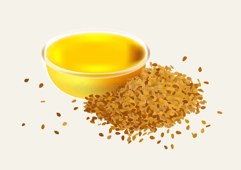 Sesame Oil with Glasses Bowl Vector / Brown Stock Vector - Illustration ...