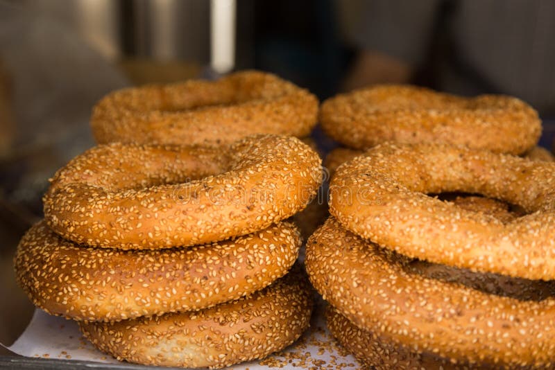 Sesame seed bread rings stock image. Image of turkey - 56308457