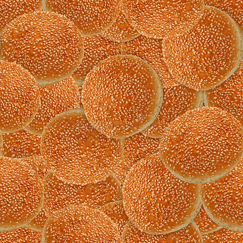 Texture of Buns with Sesame Seeds Stock Image - Image of healthy ...