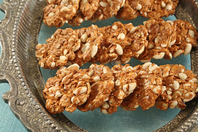 Sesame seed jiggery Gajak stock photo. Image of rewri - 64571036