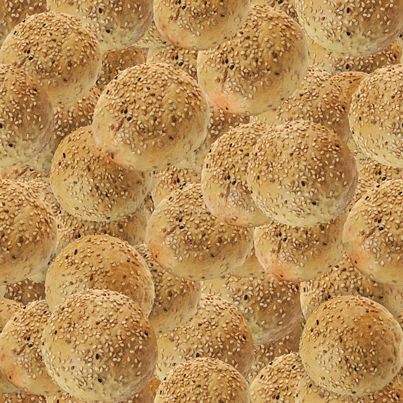 Sesame Seed Buns Seamless Texture Tile Stock Image - Image of buns ...