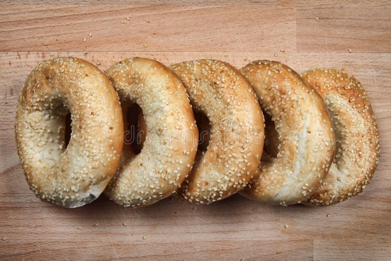 Sesame seeded bagel stock photo. Image of horizontal - 84966316