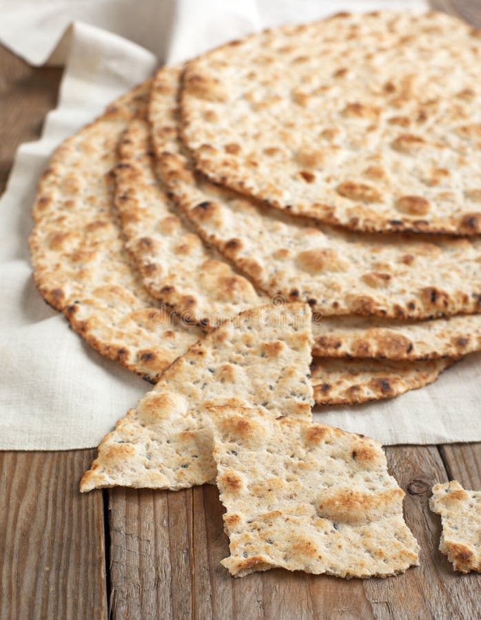 Sesame seeded flatbread stock photo. Image of plain, seed - 36448240