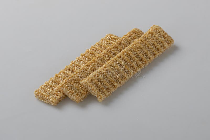Sesame Seeds Bar Isolated on White Back Ground Stock Image - Image of ...