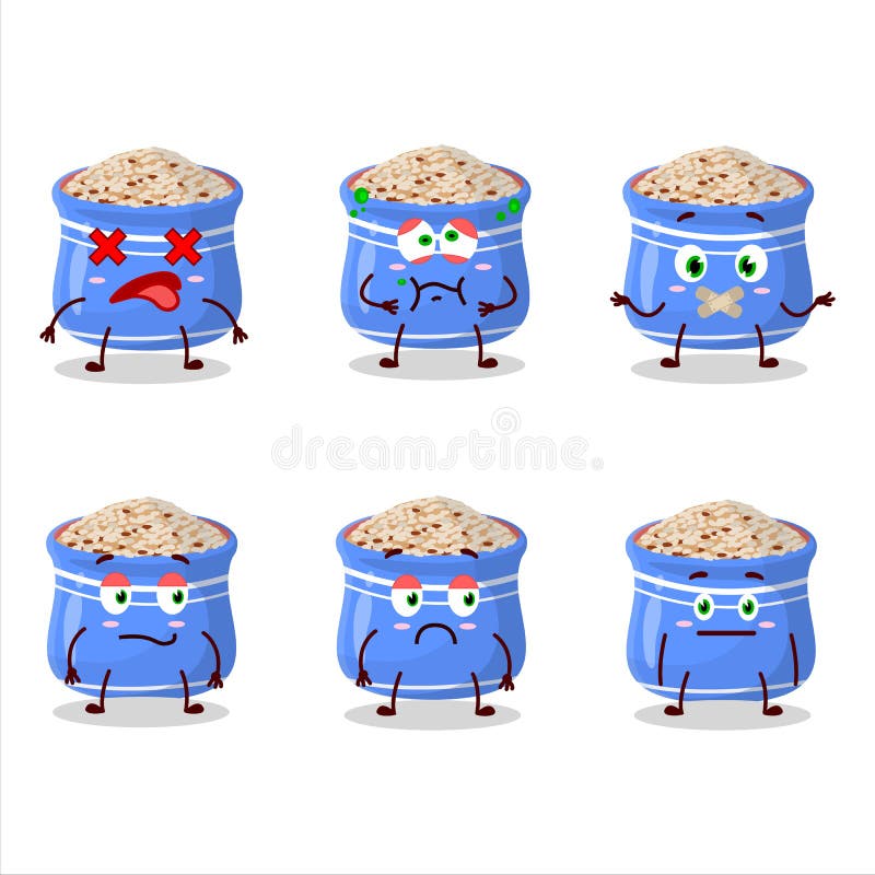 Sesame Seeds Cartoon Character with Nope Expression Stock Vector ...