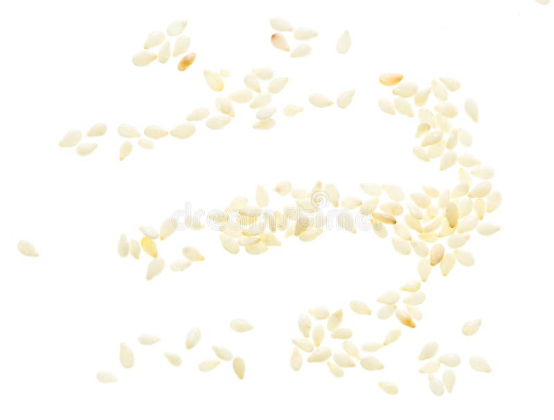Sesame Seeds on White Background Stock Image - Image of white, sesame ...