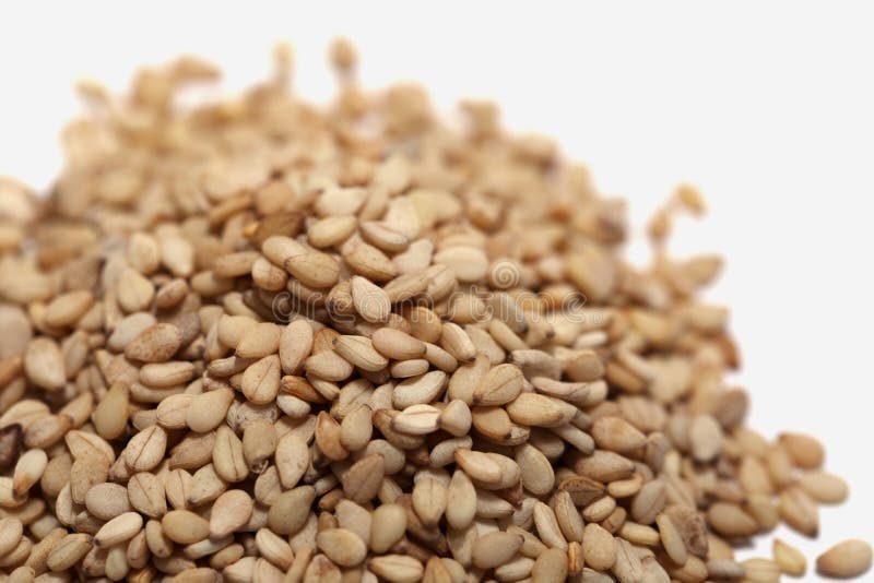 Sesame Seeds on a White Background Stock Image - Image of nature ...