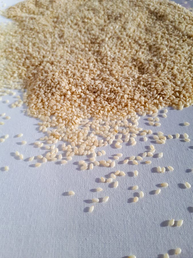 Sesame Seeds on White Background Stock Photo - Image of grain, eating ...