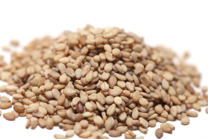 Sesame Seeds on a White Background Stock Image - Image of plant ...