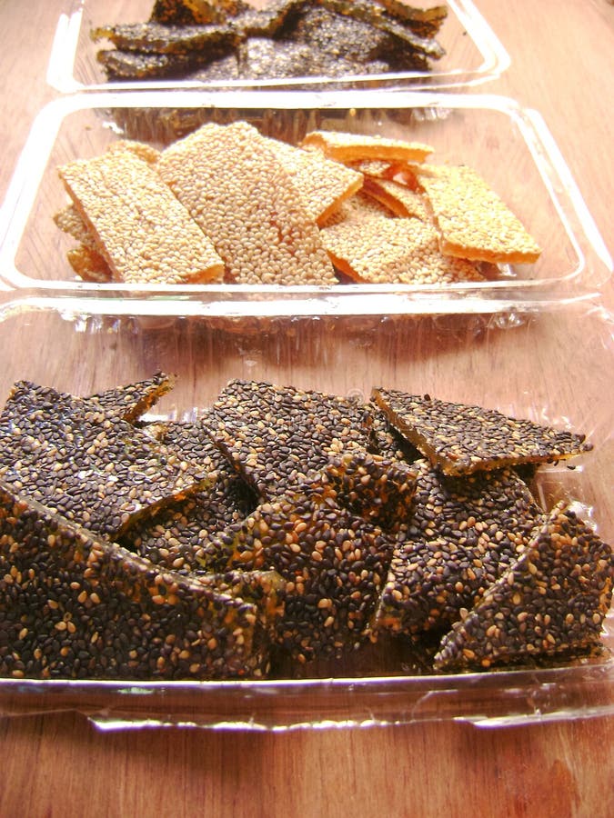 Sesame Sticky Candy Bar Snack Stock Image - Image of black, close: 64607107