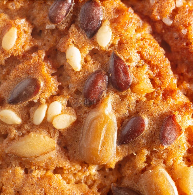 Sesame and Sunflower Seeds on Toasted Bread. Stock Photo - Image of ...