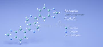 Sesamin Molecule, Molecular Structures, Dietary Supplement, 3d Model ...