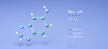 Sesamol Molecule, Molecular Structures, Antioxidant, 3d Model ...