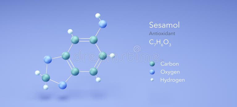 Sesamol Molecule, Molecular Structures, Antioxidant, 3d Model ...