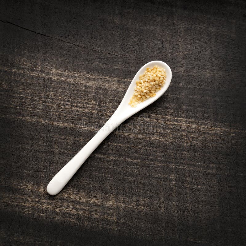 Sesamum Indicum - White Sesame Seeds in Spoon Stock Image - Image of ...