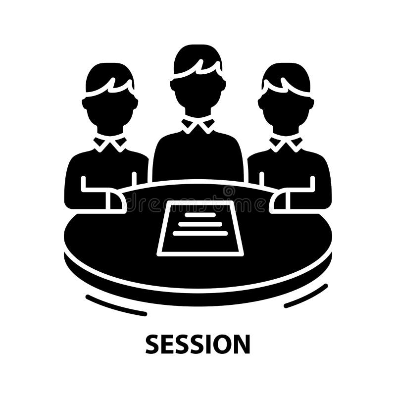 Session Icon, Black Vector Sign with Editable Strokes, Concept ...