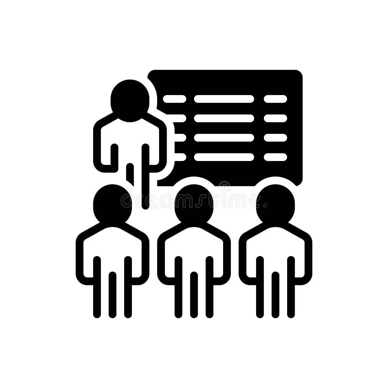 Black Solid Icon for Session, Meeting and Together Stock Vector ...