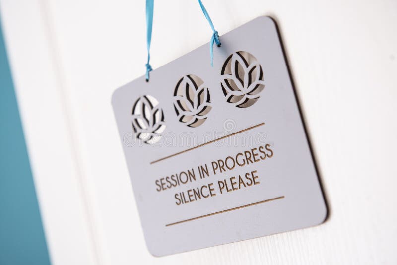 A session in Progress sign stock photo. Image of portrait - 223899536