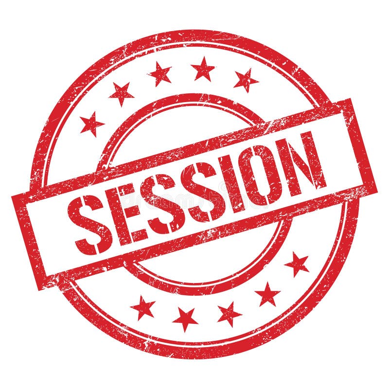 SESSION Text Written on Red Vintage Stamp Stock Illustration ...