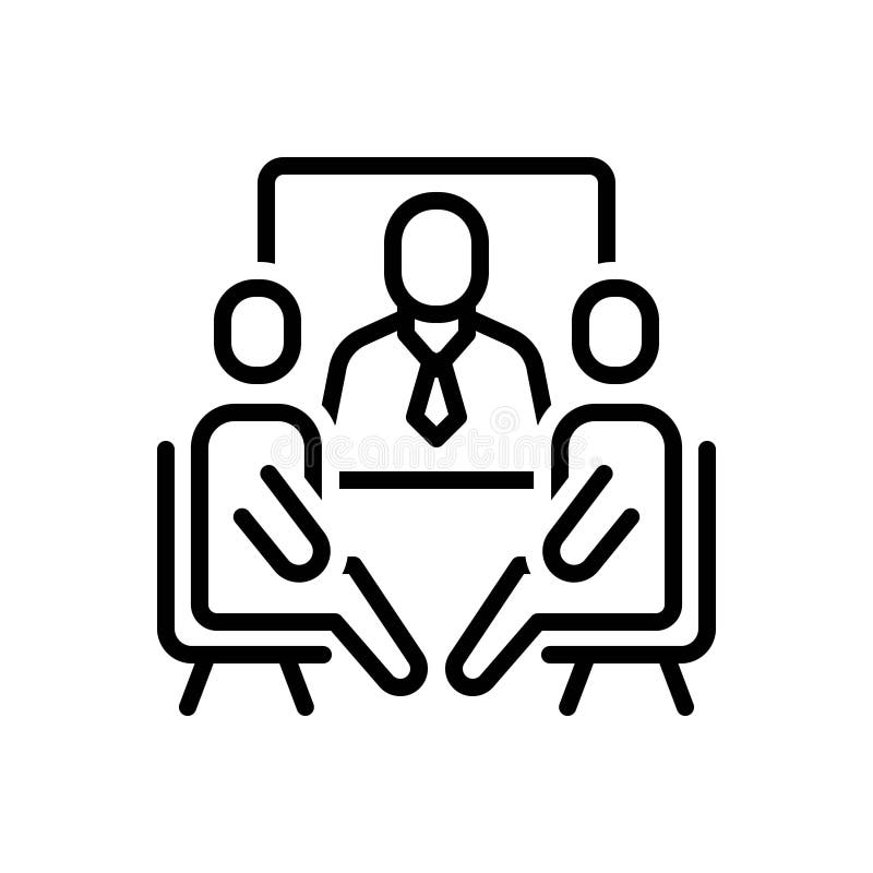 Black Line Icon for Sessions, Conference and Discussion Stock ...