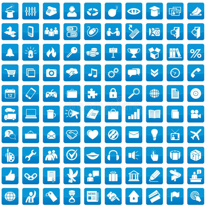 Set of 100 Icons for Each Day Stock Illustration - Illustration of ...