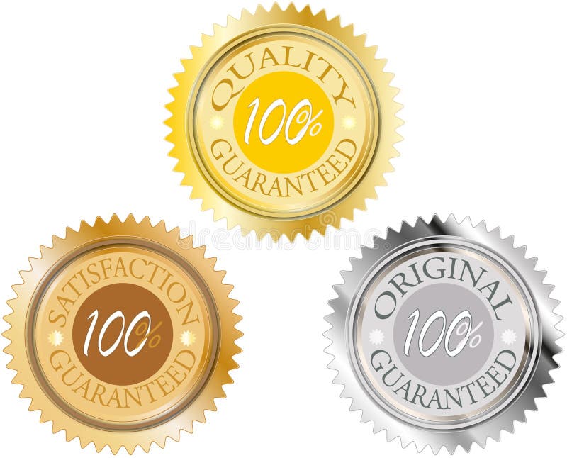 Set of 100 Percent Guaranteed Stock Vector - Illustration of guarantee ...