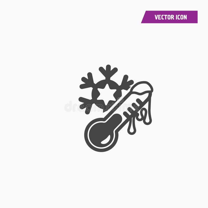 Black Cold Temperature, Freezing, Snow, Ice Icon Stock Vector ...