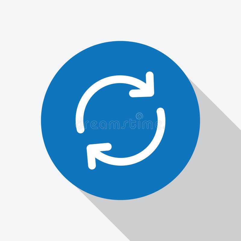 White Cycle,rotation Arrow Icon in Blue Circle. Stock Vector ...