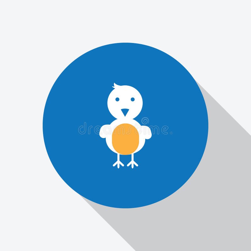 White Cute Baby Chick Icon with Yellow Stomach Stock Vector ...