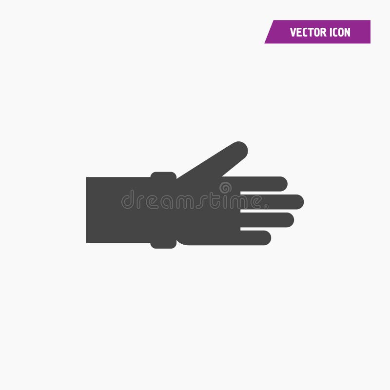 Black Human Straight Hand, Arm Flat Icon Stock Vector - Illustration of ...