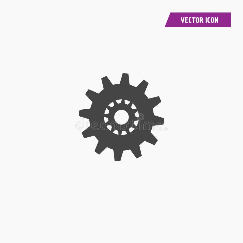 Black Settings Icon with Additional Gears Icon Stock Vector ...