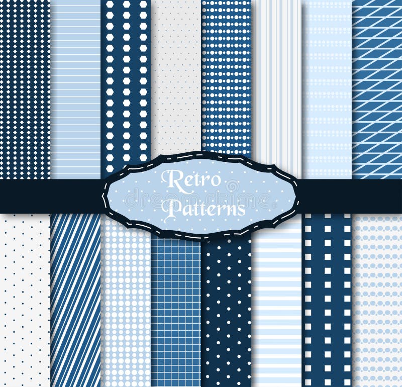 Set of 16 Different Patterns Stock Vector - Illustration of jumbo ...