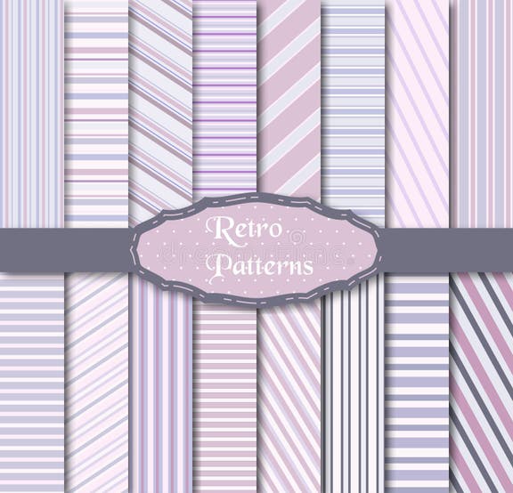 Set of 16 Different Patterns Stock Vector - Illustration of pastel ...