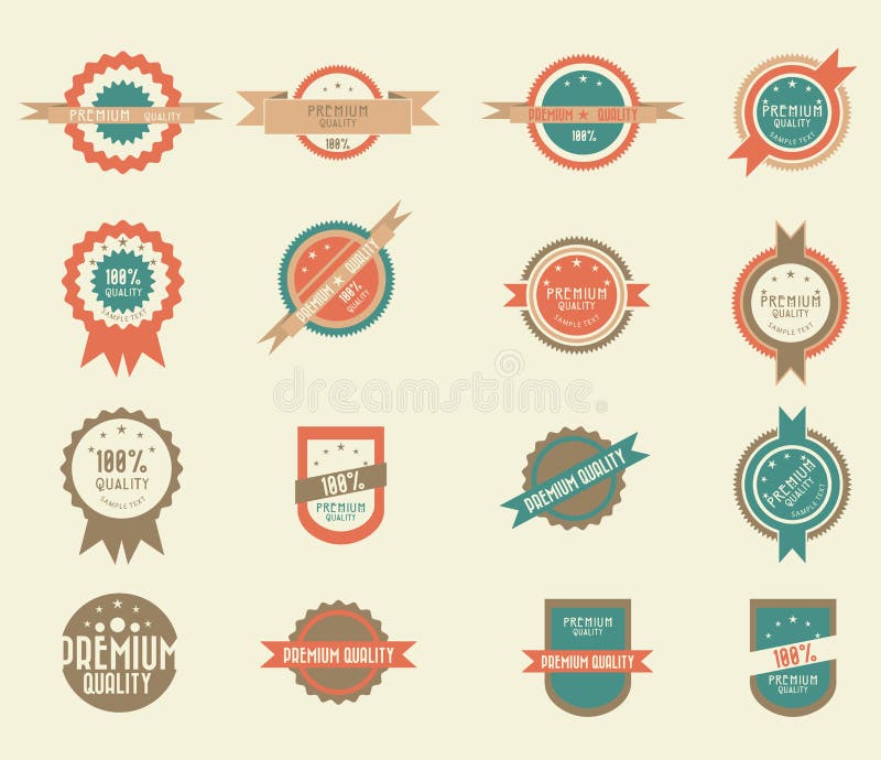 Set of Retro Vintage Badges, Ribbons and Labels Stock Vector ...