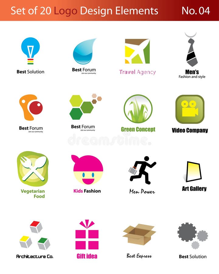 Kids Logo for Business Art Set Design Stock Illustration - Illustration ...