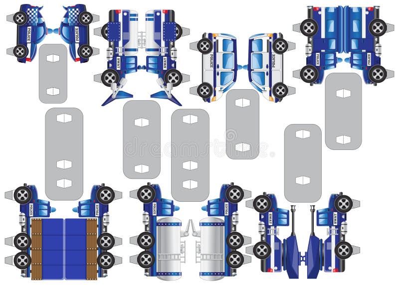A set of police cars. stock vector. Illustration of cabin - 274419010