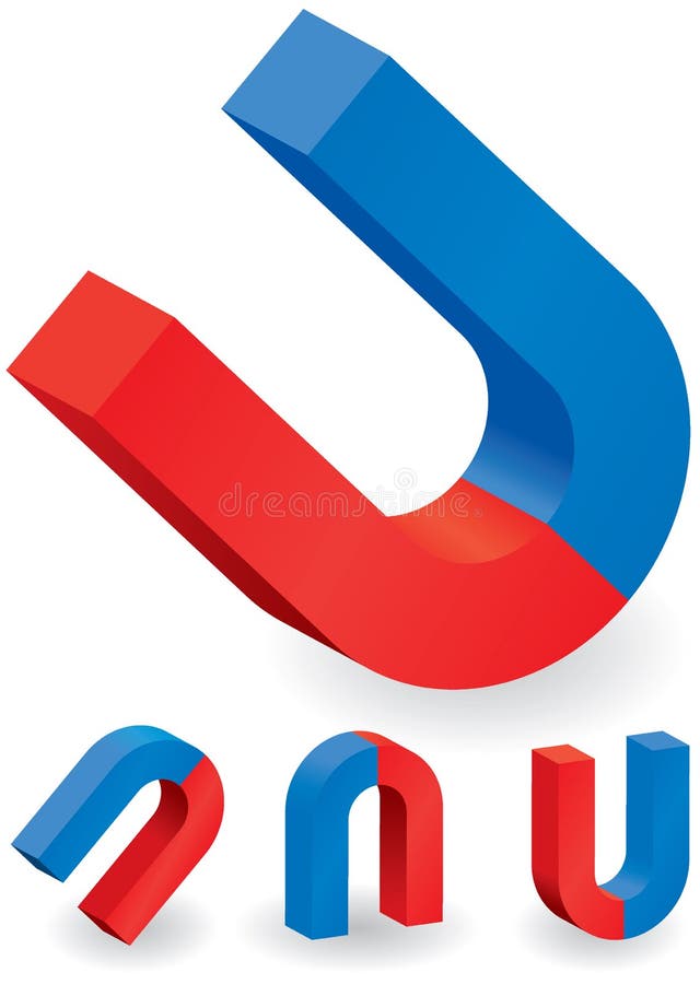 Set 3-D magnets U-forms. stock vector. Illustration of science - 9663770