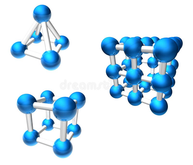 Set of 3 molecule modules stock illustration. Illustration of rendered ...