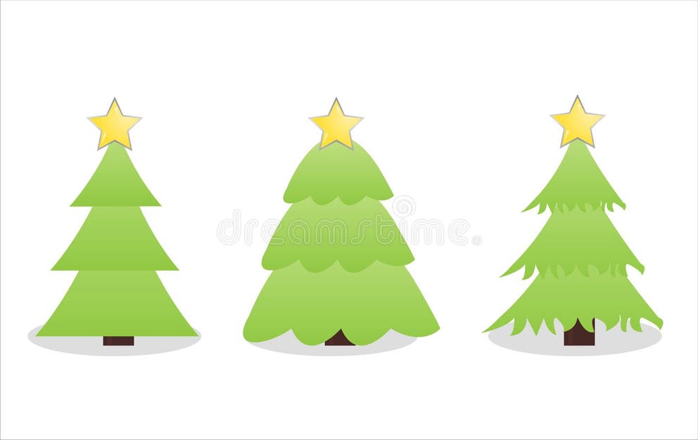 Set of 3 trees icons stock vector. Illustration of nature - 12440666