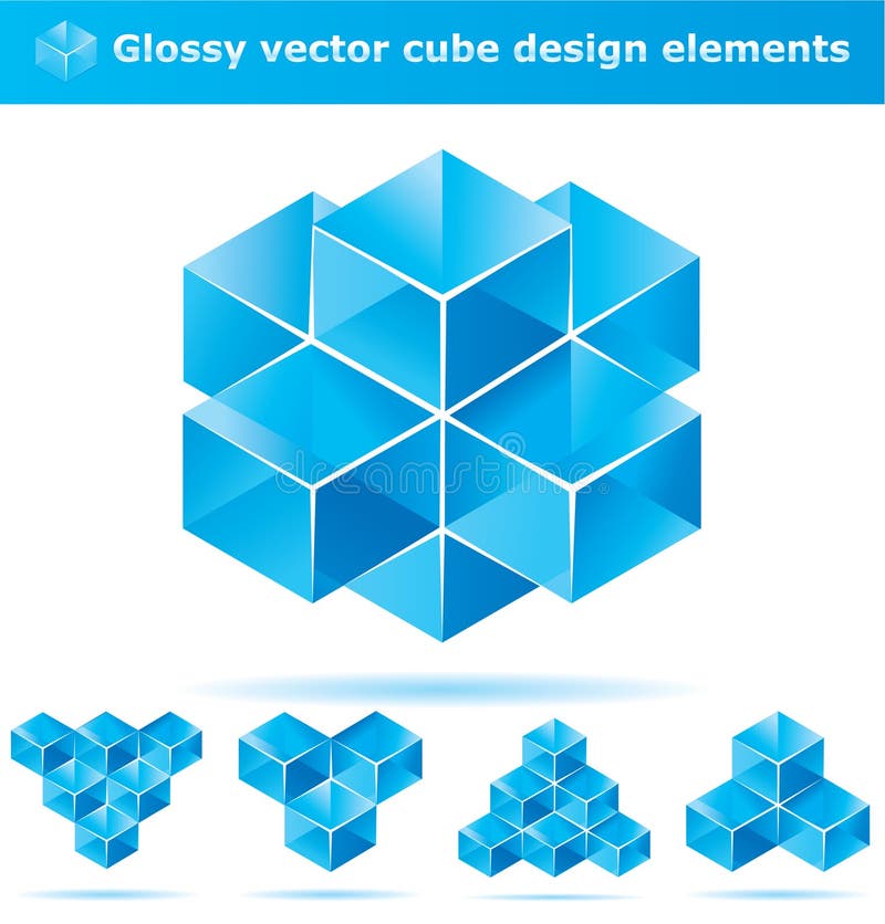 Set of 3d cube designs stock vector. Illustration of tech - 13020931