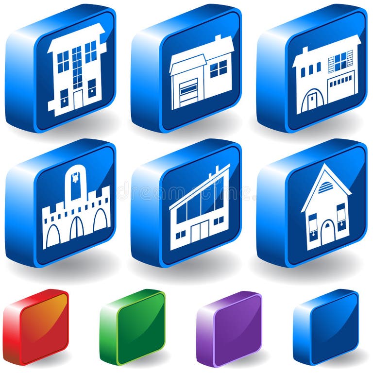 3d Building Icon Set Stock Illustrations – 27,351 3d Building Icon Set ...