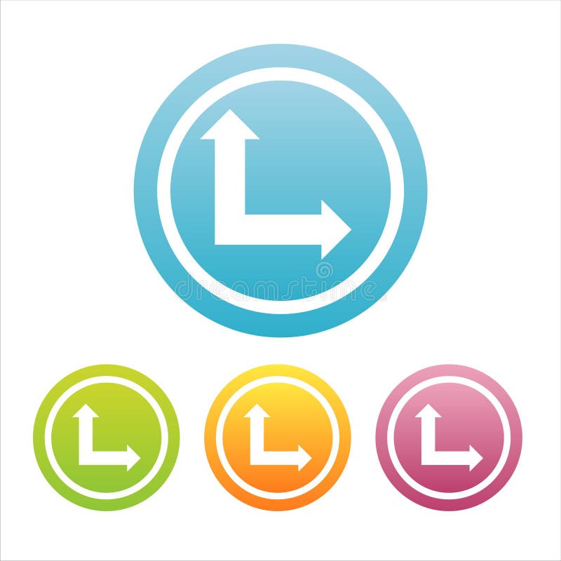 Set of 4 arrows signs stock vector. Illustration of button - 13273005