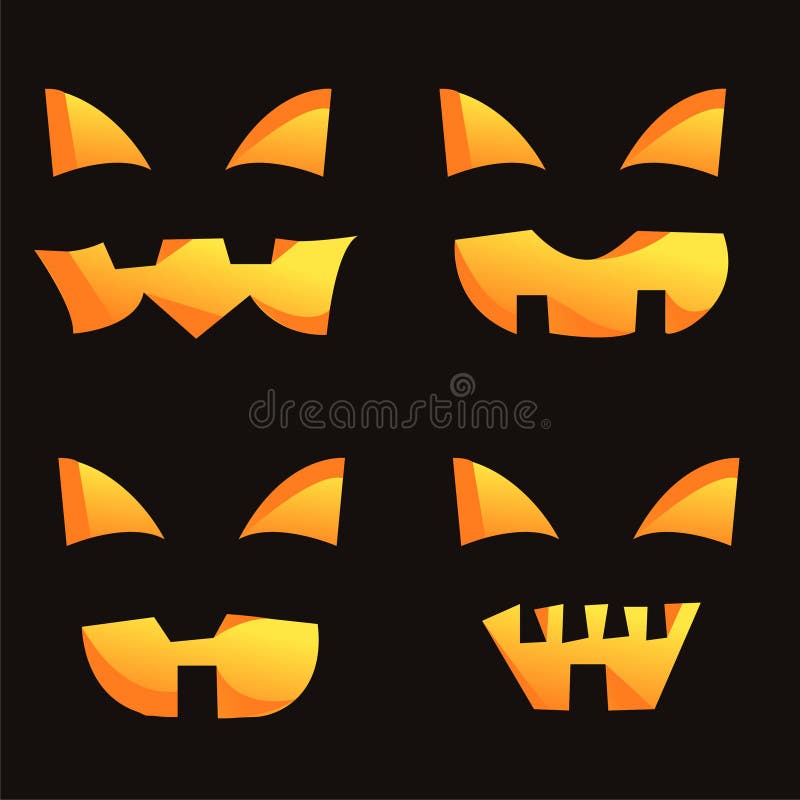 Set of 4 scary smiles stock vector. Illustration of vector - 15855919