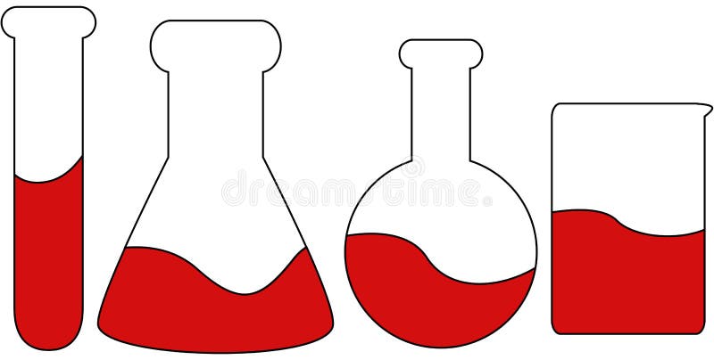 Set of 4 Science Containers Stock Vector - Illustration of chemestry ...